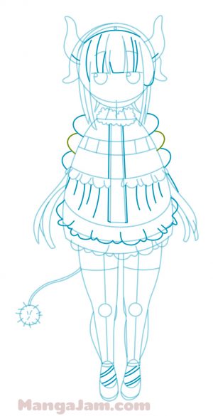 How to Draw Kanna Kamui from Kobayashi - MANGA-JAM.com
